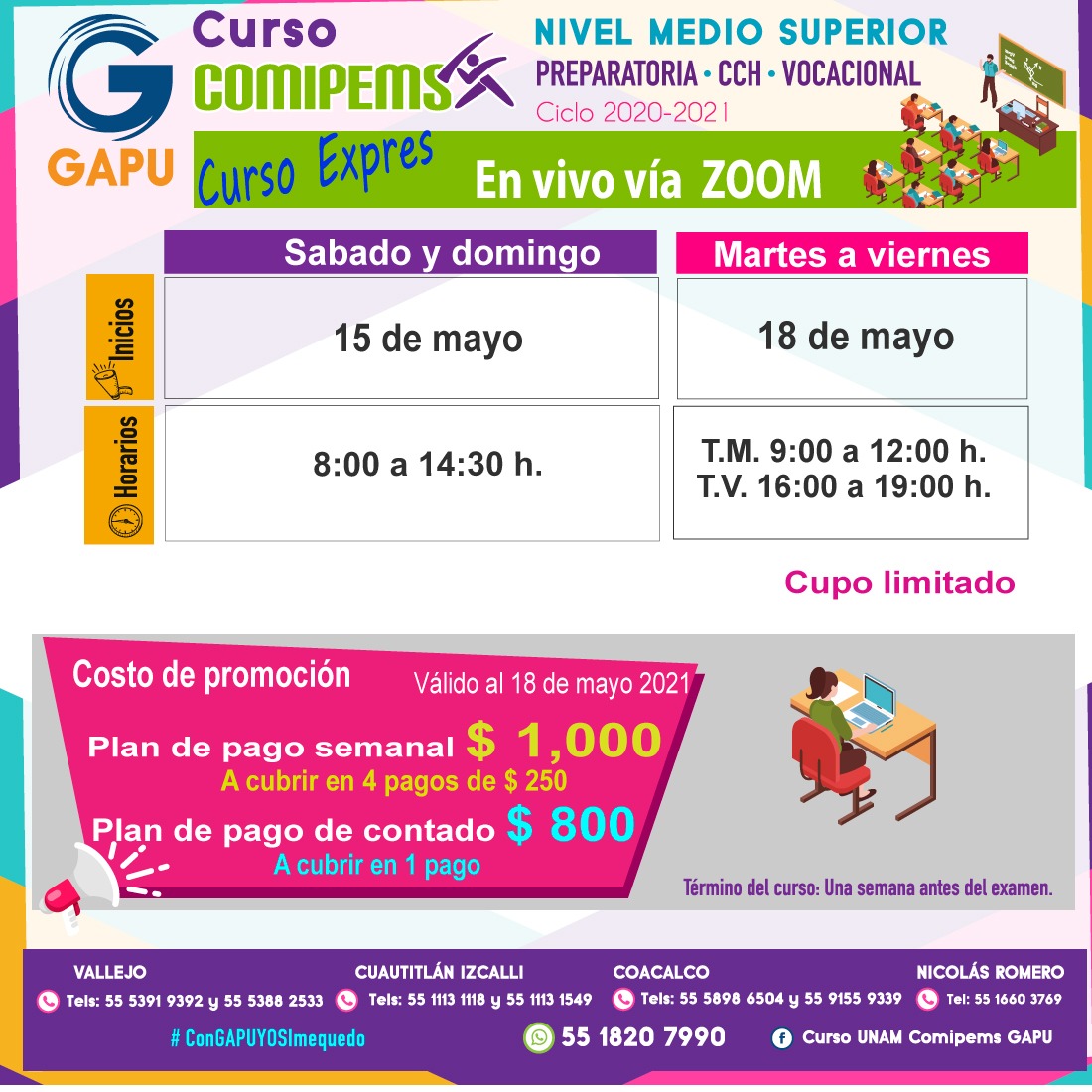 Curso Comipems 2020 | GAPU - ¡Asegura tu ingreso!