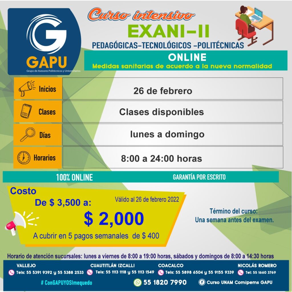 Curso-EXANI-II | GAPU - ¡Asegura tu ingreso!
