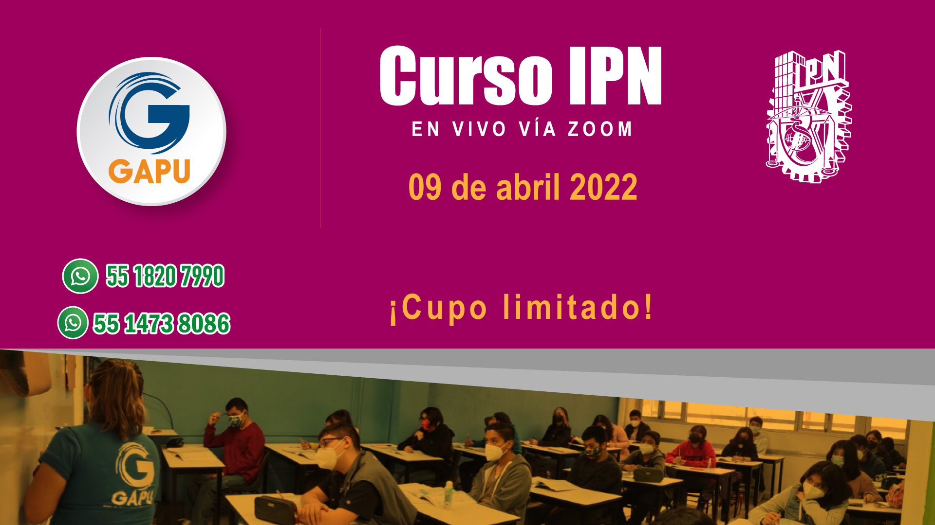 Curso UNAM 2023 Comipems UAM IPN GAPU - ¡Asegura tu ingreso!