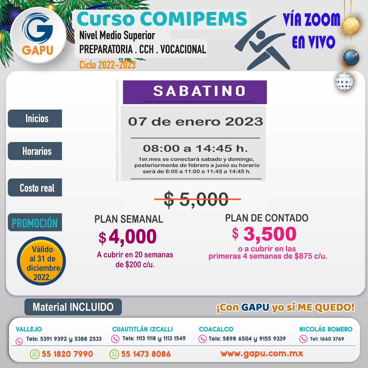 Curso Comipems 2023 | GAPU - ¡Asegura tu ingreso!