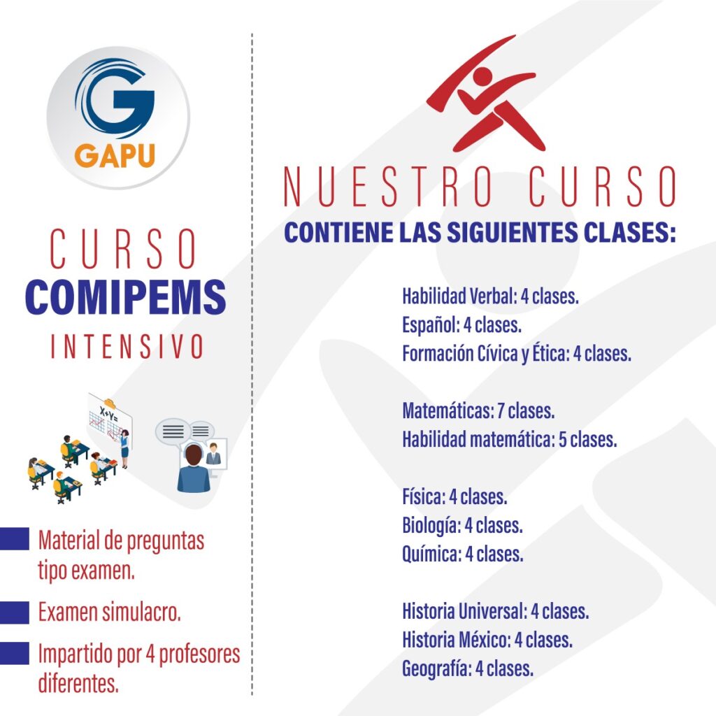 Curso Comipems 2023 | GAPU - ¡Asegura tu ingreso!